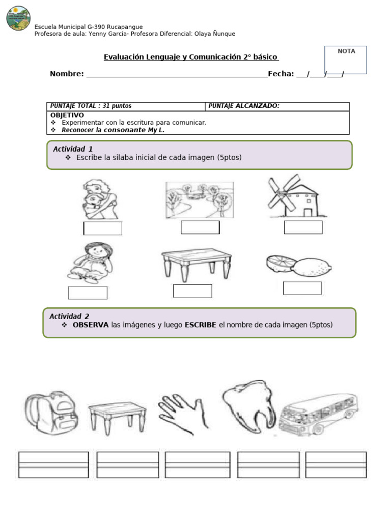 Prueba 2 Basico Lenguaje | PDF
