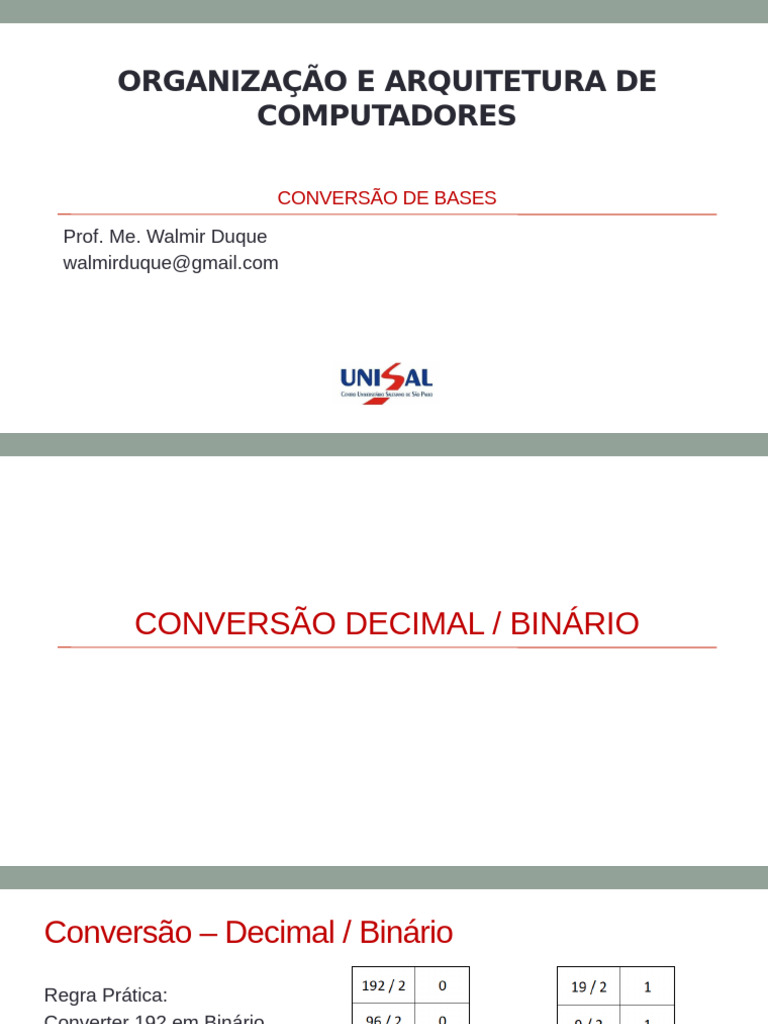 OAC-UA1 - 3-Conversão de Bases HexaDecimal Octal | PDF