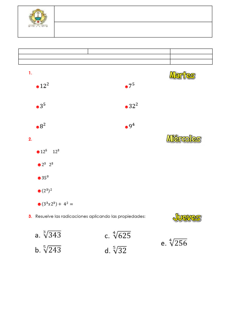 Rutina de Matemáticas: Logaritmos y Potencias | PDF