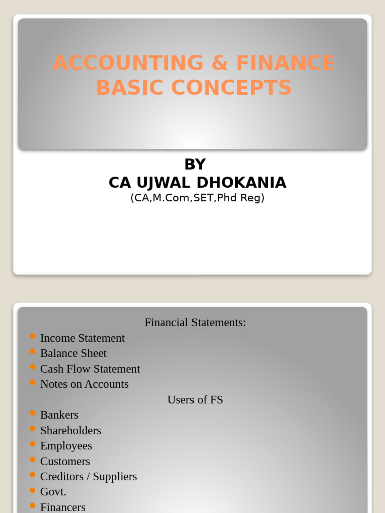Basics of Financial Accounting | PDF