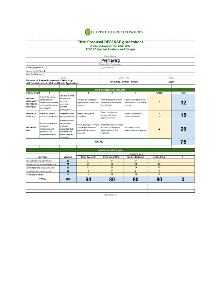 Title Def Grade Sheets - 3panels | PDF