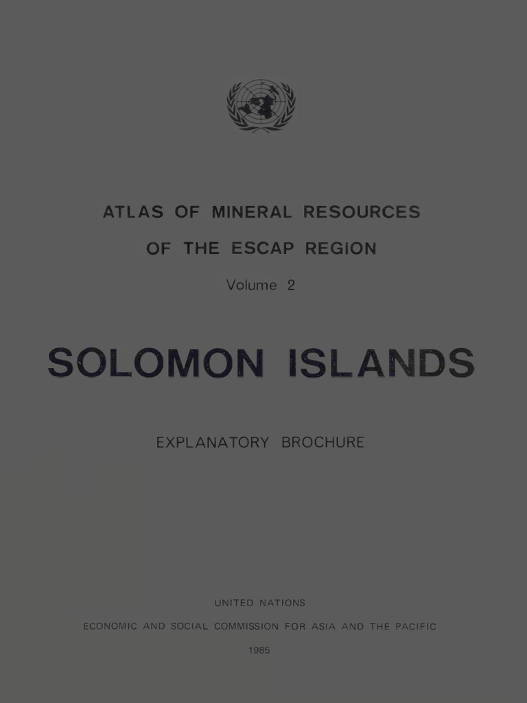 ESCAP 1985 MN Atlas Mineral Resources Solomon Island v2 | PDF | Geology | Basalt