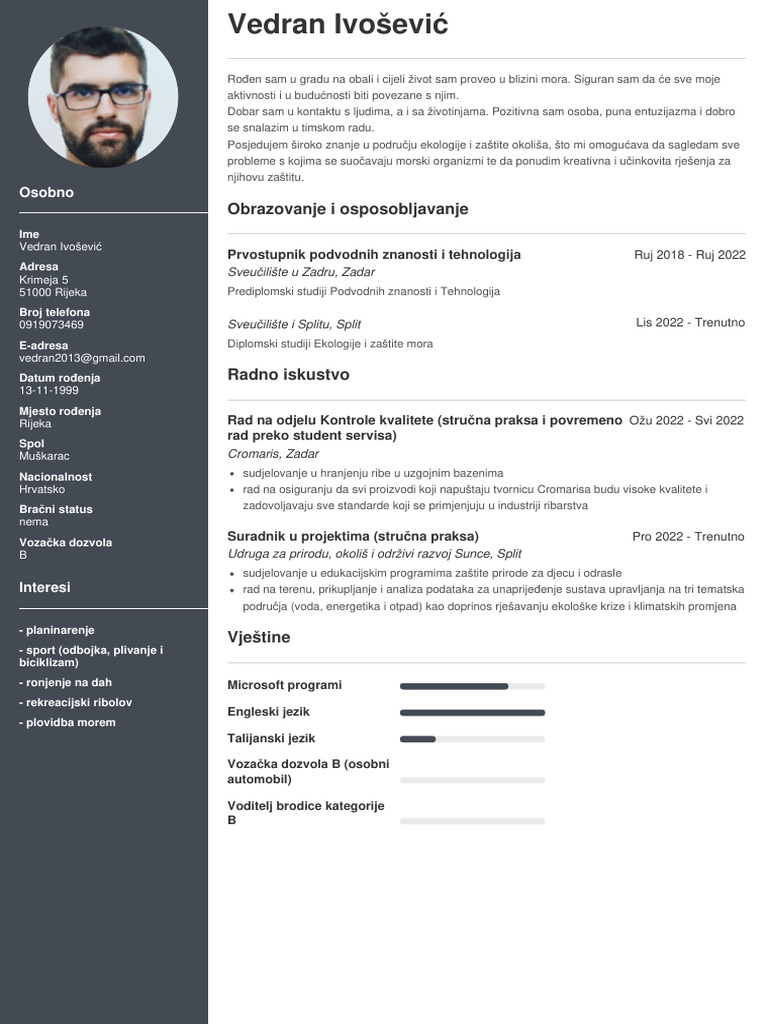 CV Vedran Ivošević | PDF
