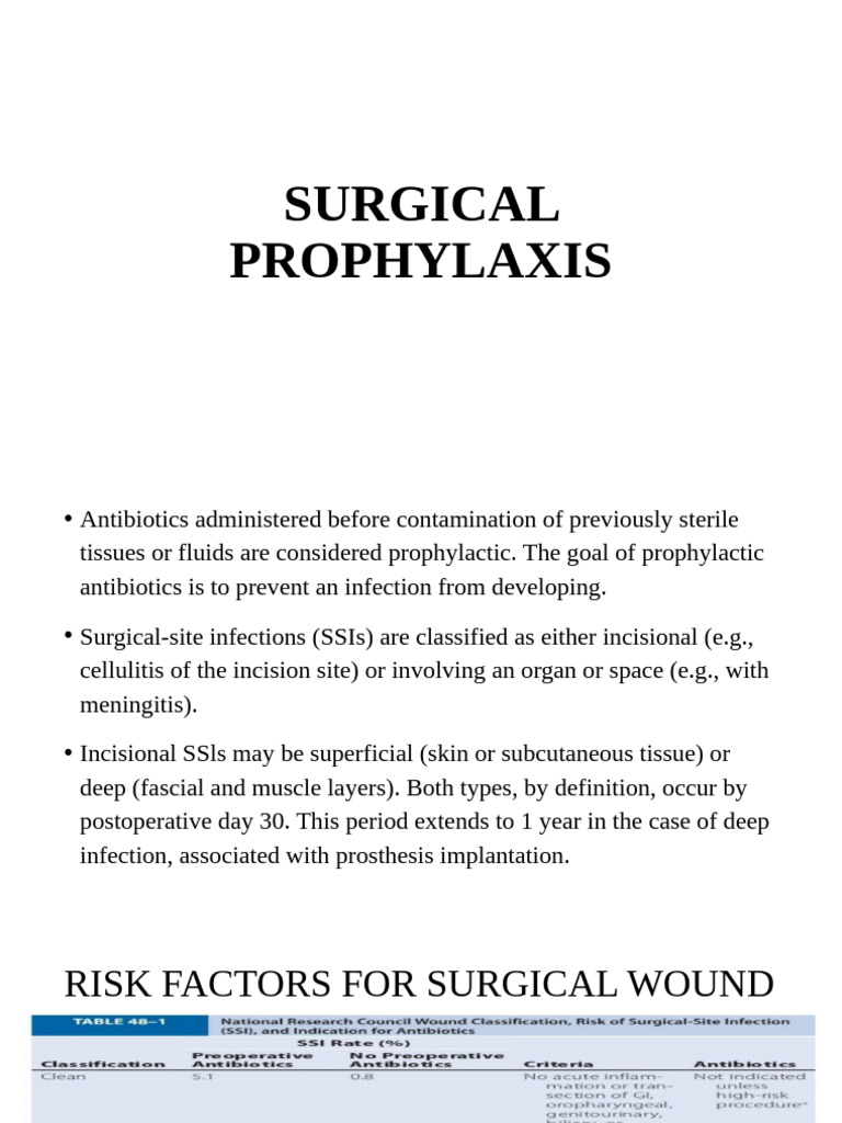 Surgical Prophylaxis | PDF | Methicillin Resistant Staphylococcus ...
