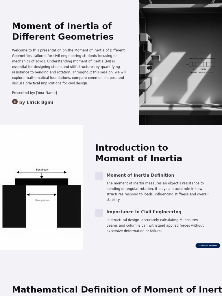 Moment of Inertia of Different Geometries | PDF | Bending | Beam ...