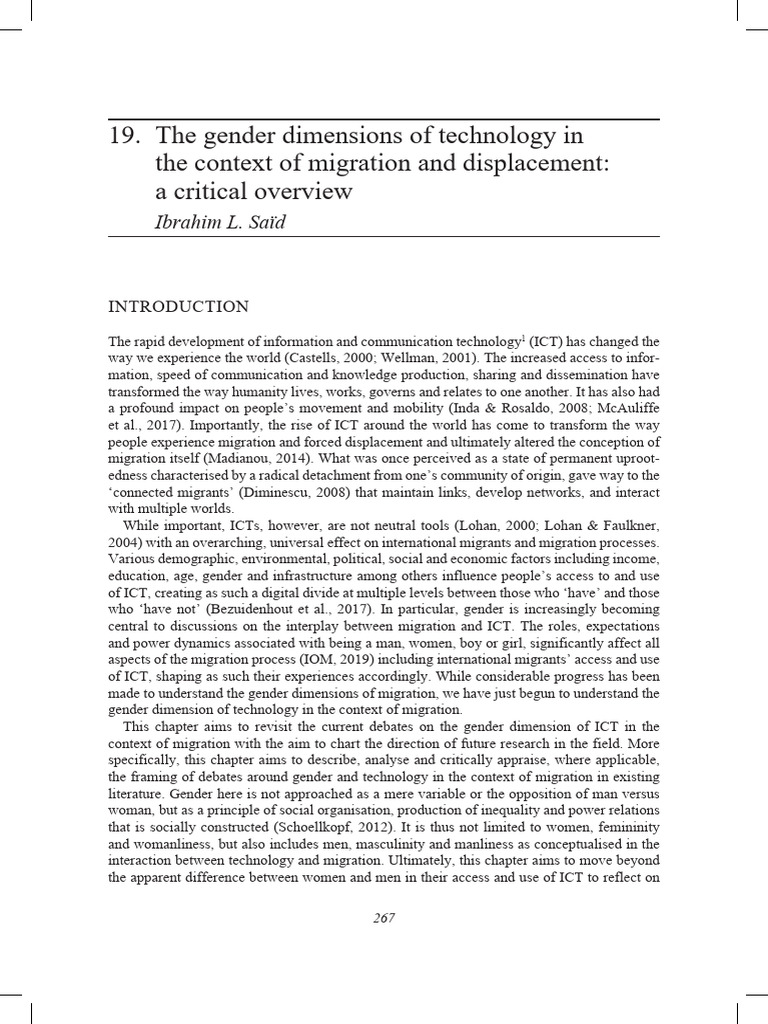 Gender and Technology in Migration | PDF | Human Migration | Gender