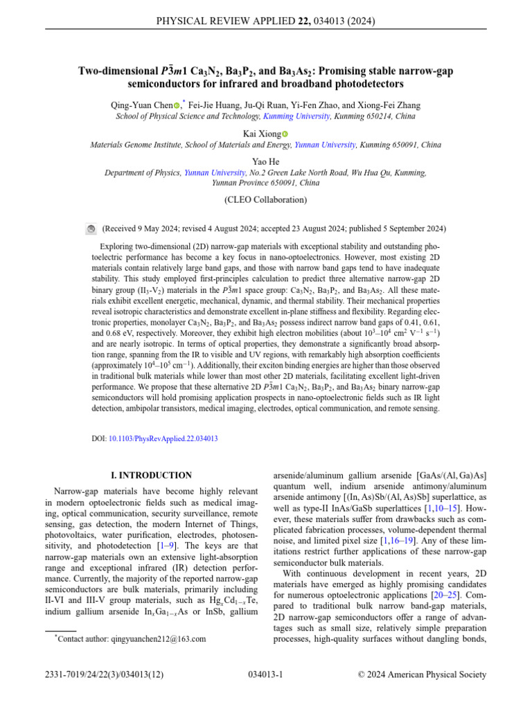 PhysRevApplied.Ca3N2, Ba3P2, and Ba3As2 | PDF | Deformation ...