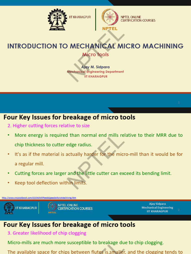Week 11 Micro Tool Fabrication, Micro Machines, Diamond Turning ...
