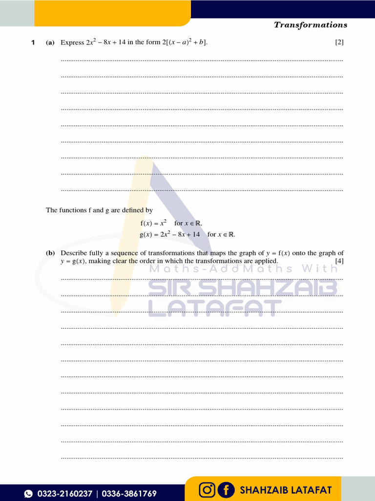 Assignment 10 - Transformation | PDF | Function (Mathematics ...