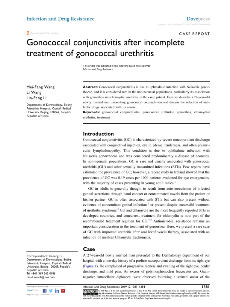 Gonococcal Conjunctivitis After Incomplete Treatme | PDF | Microbiology | Diseases And Disorders