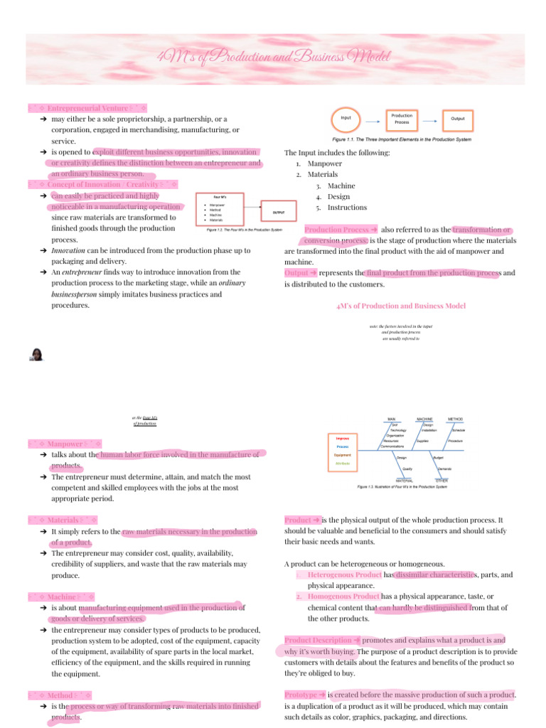 4M's of Production in Business Model | PDF | Supply Chain | Product ...