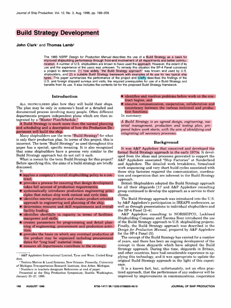 Articulo Buid Strategy Plan Lamb | PDF | Shipbuilding | Questionnaire