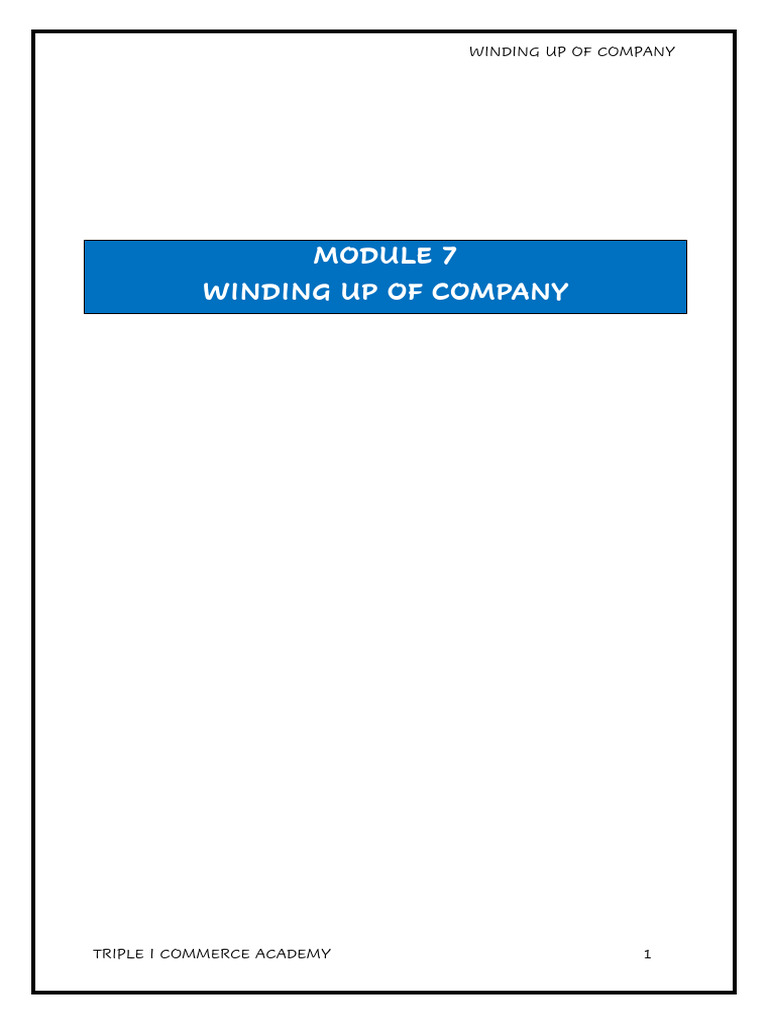 Company Winding Up Process Explained | PDF | Liquidation | Private Law