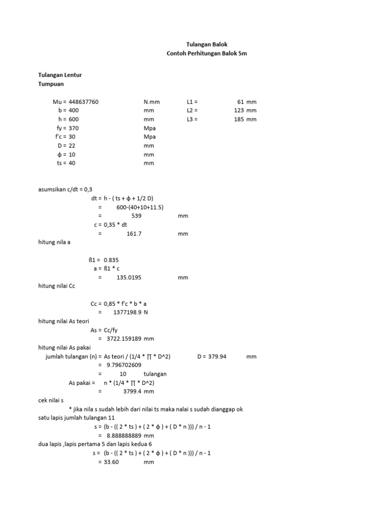 Tulangan Balok | PDF