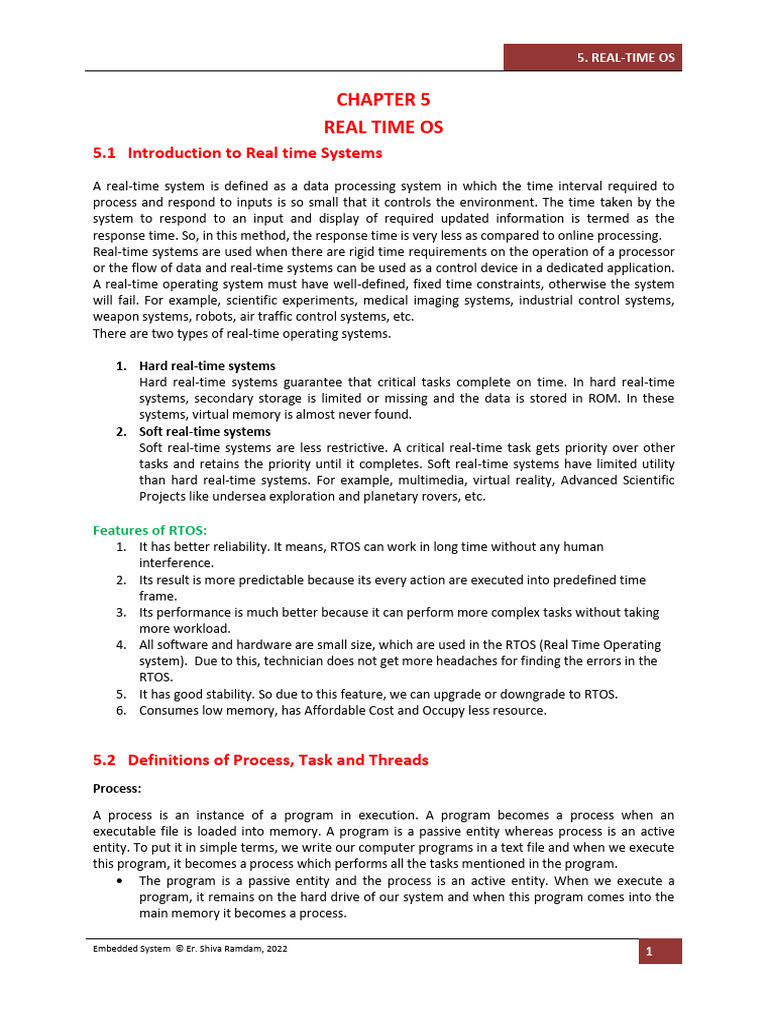 RealTime Operating System | PDF | Kernel (Operating System) | Process (Computing)