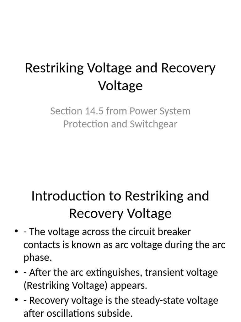 Restriking Voltage Section 14.5 | PDF