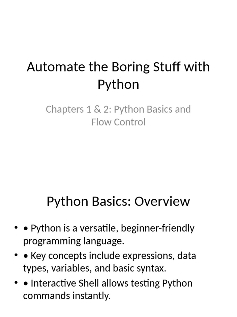 Python Chapters 1 2 Presentation | PDF