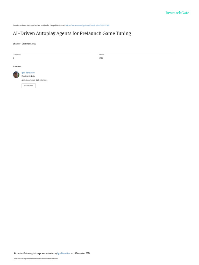 AI Autoplay Agents for Game Tuning | PDF | Mathematical Optimization ...