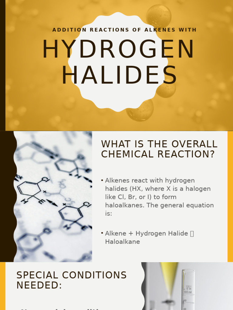 Hydrogen Halides Reaction With Alkenes 13.3 | PDF