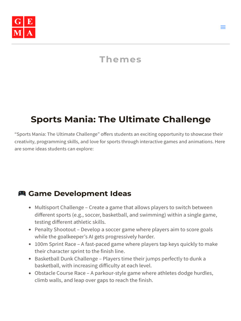 THEMES - International Scratch Olympiad | PDF | Sports | Sport Of Athletics