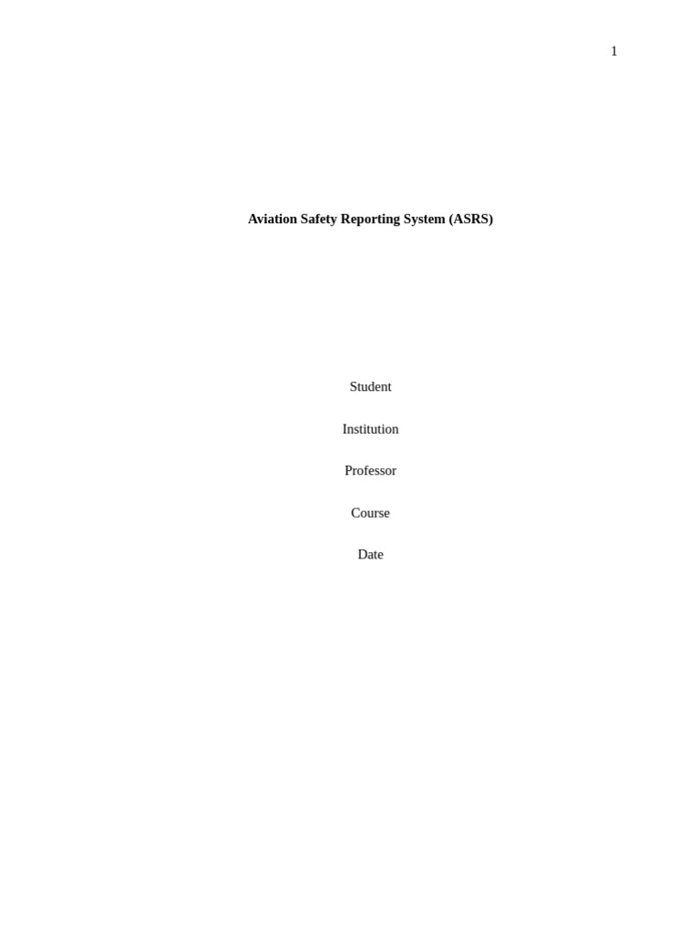 Aviation Safety Reporting System | PDF | Federal Aviation ...