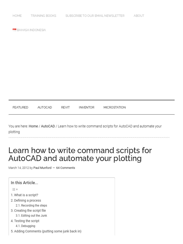 Autocad Tip How To Write Command Scripts And Automate Plotting Cadnotes Pdf Auto Cad