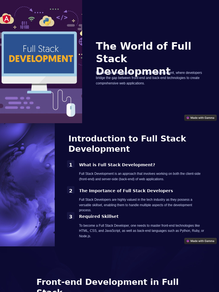 The World of Full Stack Development | PDF | Web Application | Databases