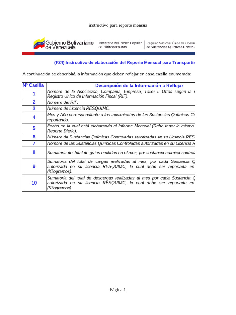 F24-Reporte-Mensual-Transportista | PDF