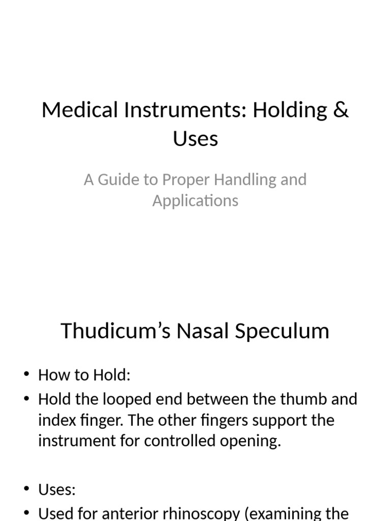 Medical Instrument Handling Guide | PDF