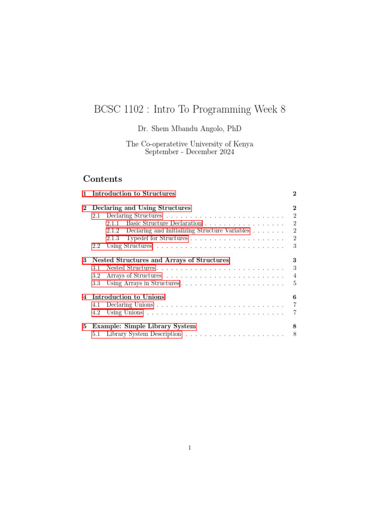 C Programming: Structures and Unions | PDF | Software Development | Computing