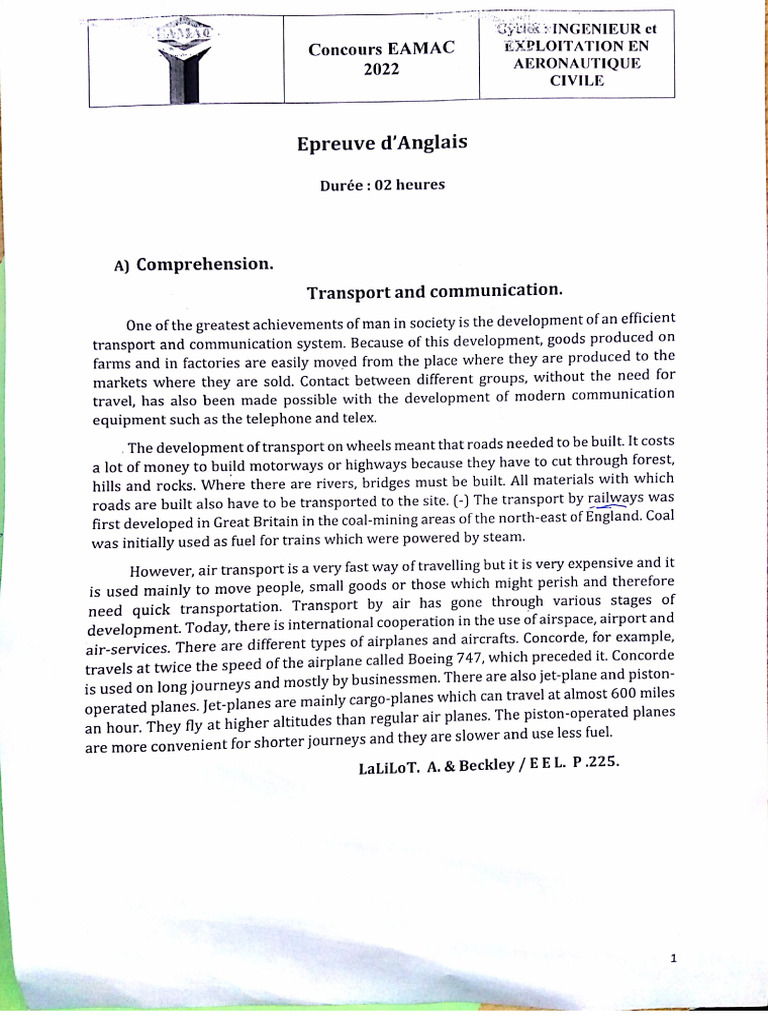 Anglais Eamac 2022 | PDF