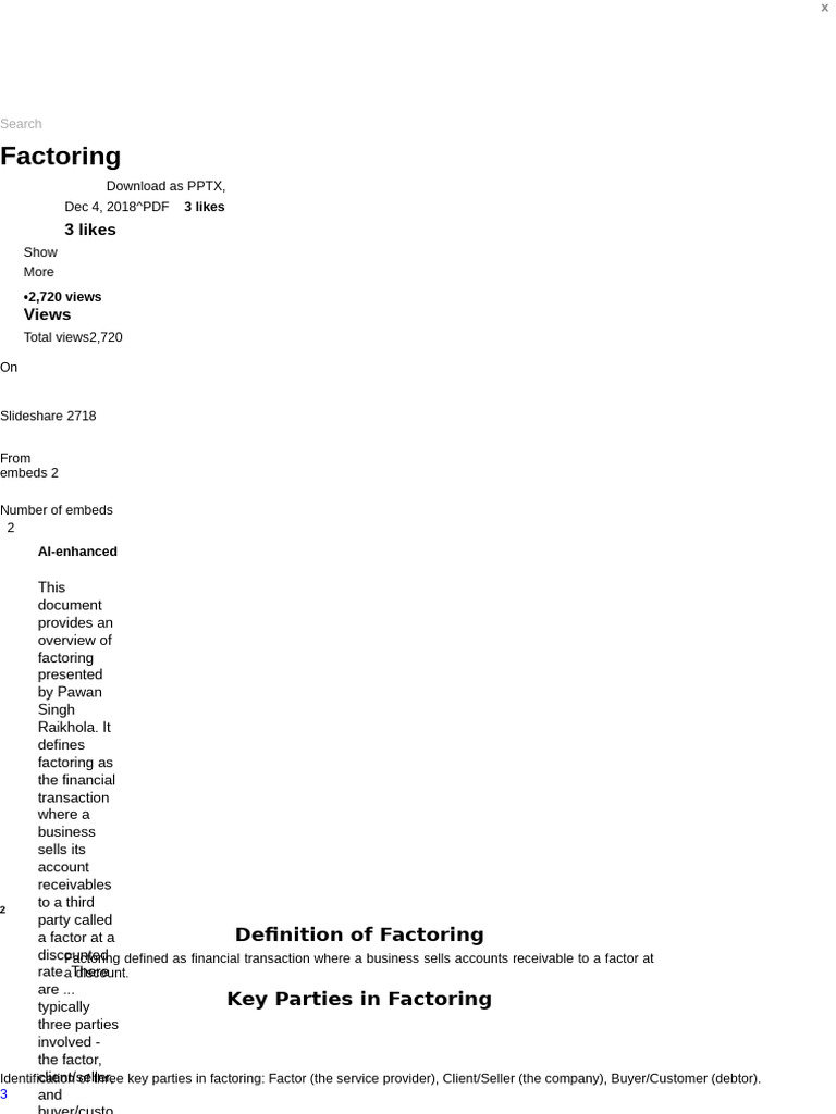 Factoring | PDF | Factoring (Finance) | Accounting
