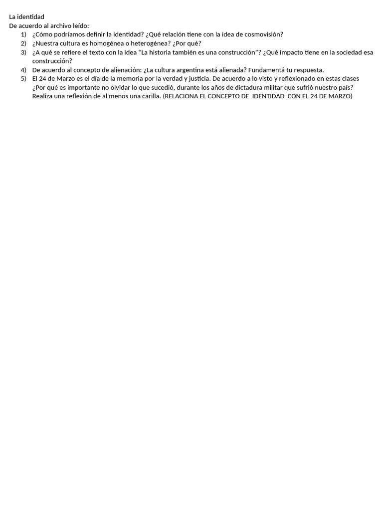 Derecho a la Identidad Argentina | PDF