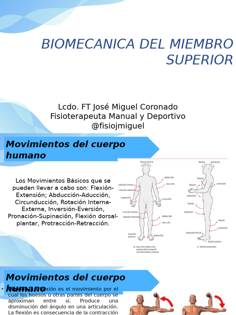 Biomecánica | PDF | Mano | Términos anatómicos de movimiento