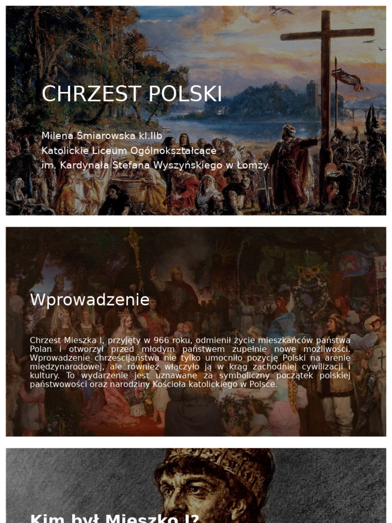 Chrzest Polski 966 Roku MilenaŚmiarowskakl - IIb | PDF