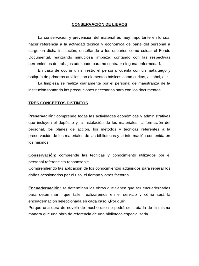 Conservación y Servicios de Bibliotecas | PDF | Bibliotecas | Conocimiento