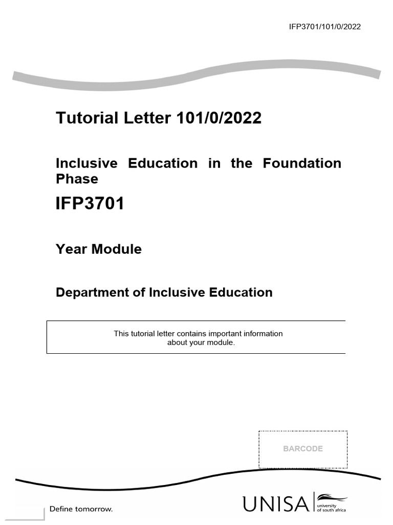 Tutorial 101 2022 Assessment 03 | PDF | Inclusion (Education ...