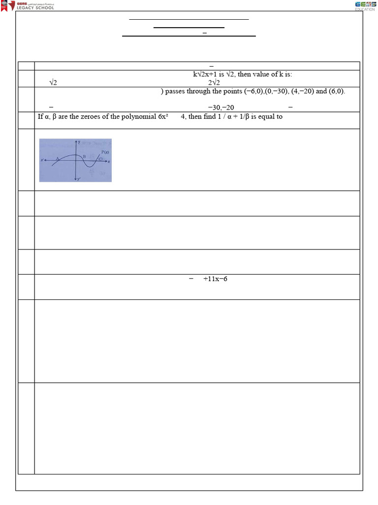 Chapter-2-Polynomials Extra Practice | PDF | Zero Of A Function | Polynomial
