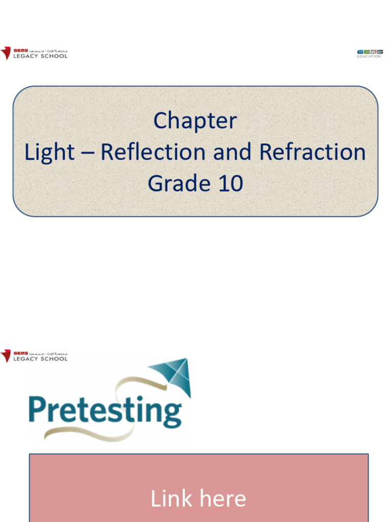 Physics Reference Slides-10 K | PDF | Reflection (Physics) | Mirror