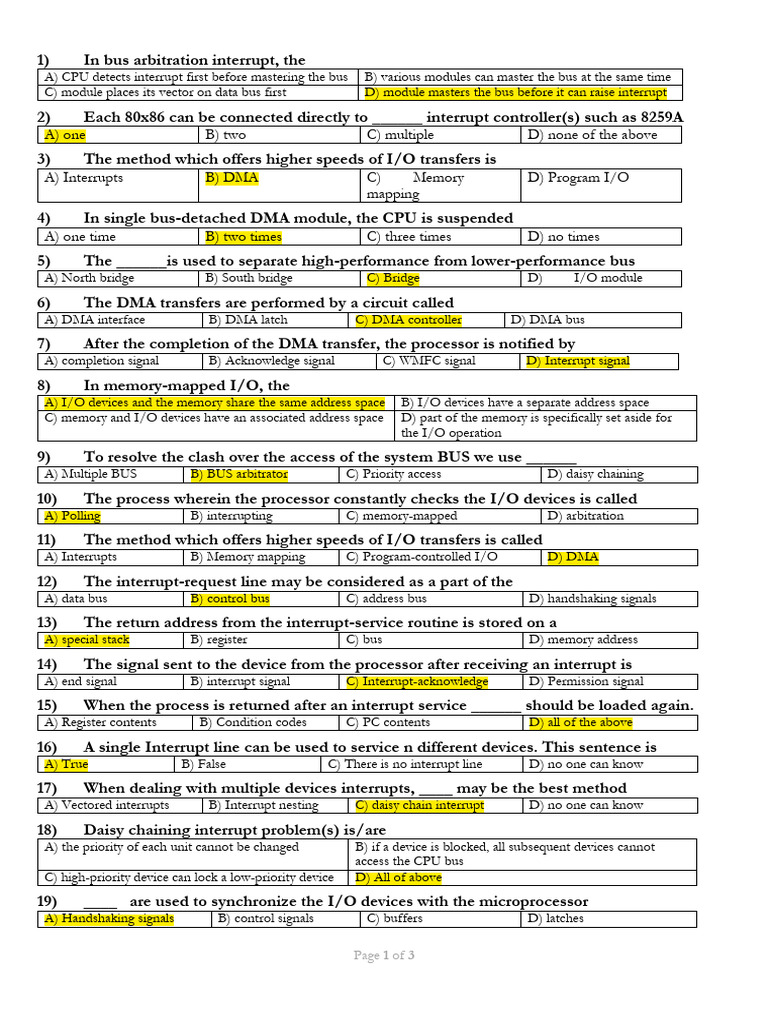 Midterm Sol | PDF | Input/Output | Central Processing Unit