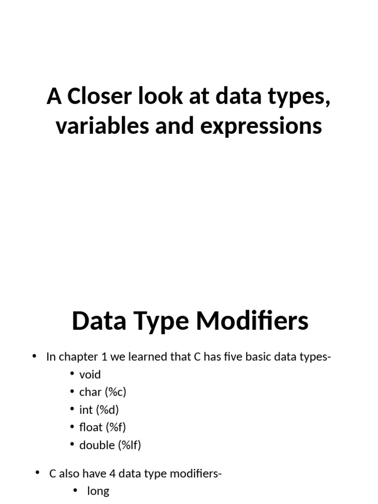 3. Data Type Modifier-2 | PDF | Integer (Computer Science) | Data Type