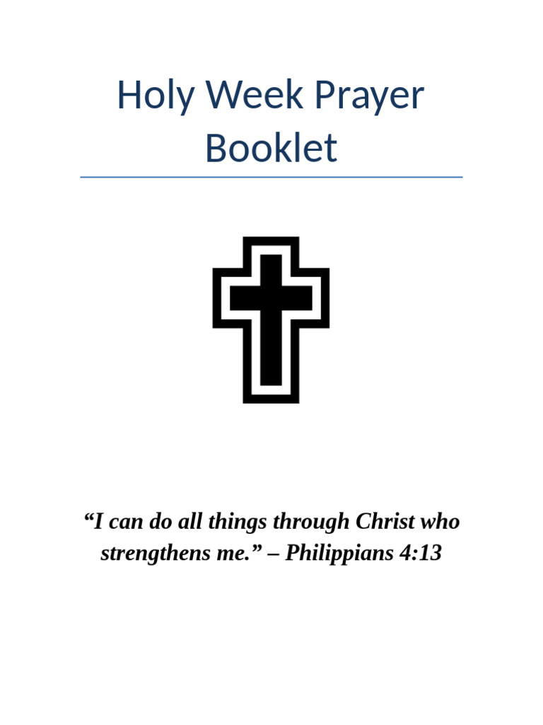Holy Week Prayer Booklet Guide | PDF | Lord's Prayer | Jesus