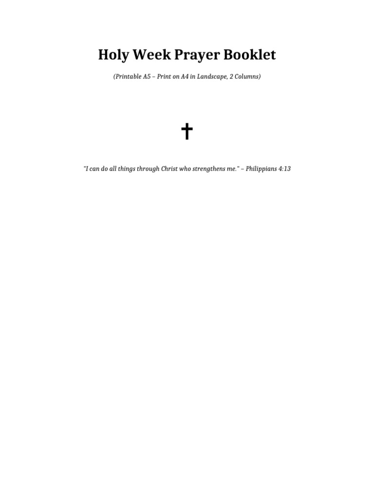 Holy Week Prayer Booklet for Reflection | PDF