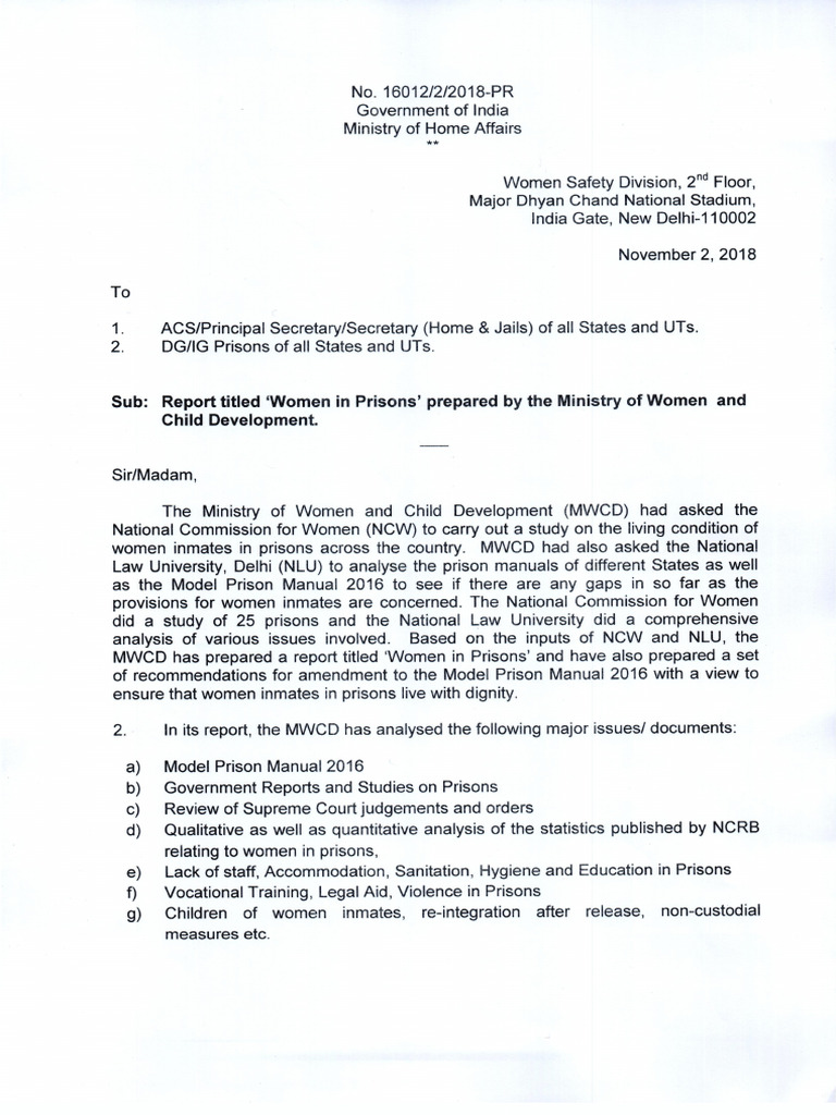 WomeninPrisons_02022021[1] | PDF | Prison | Justice