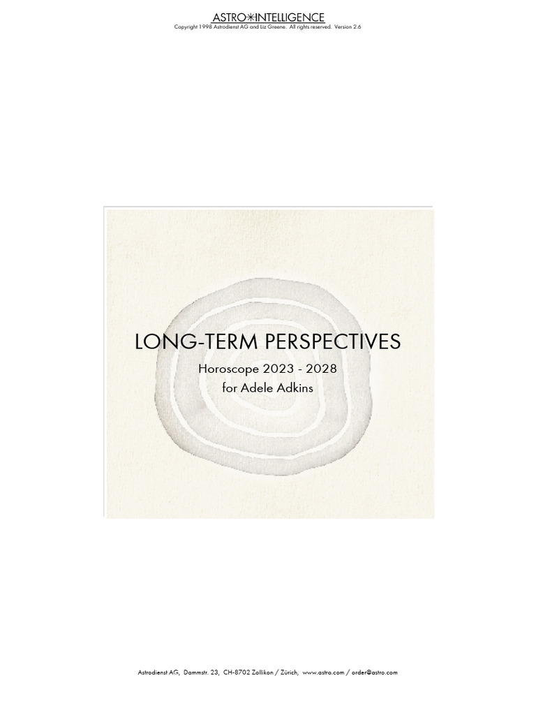 Long-Term Perspectives: Horoscope 2023 - 2028 For Adele Adkins | PDF ...