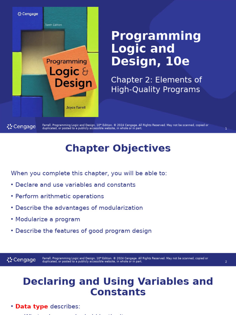 Farrell PLD 10e Ch02 PowerPoint | PDF | Subtraction | Modular Programming