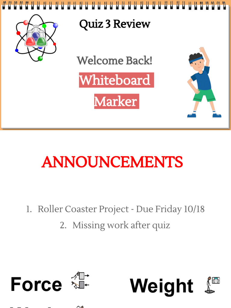 Quiz 3 Mass, Weight, Work, Power | PDF | Force | Weight