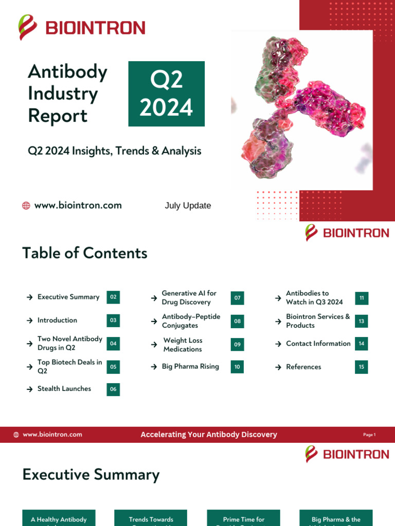 Antibody Industry Quarterly Report 2024 Q2 Biointron | PDF | Monoclonal Antibody | Antibody