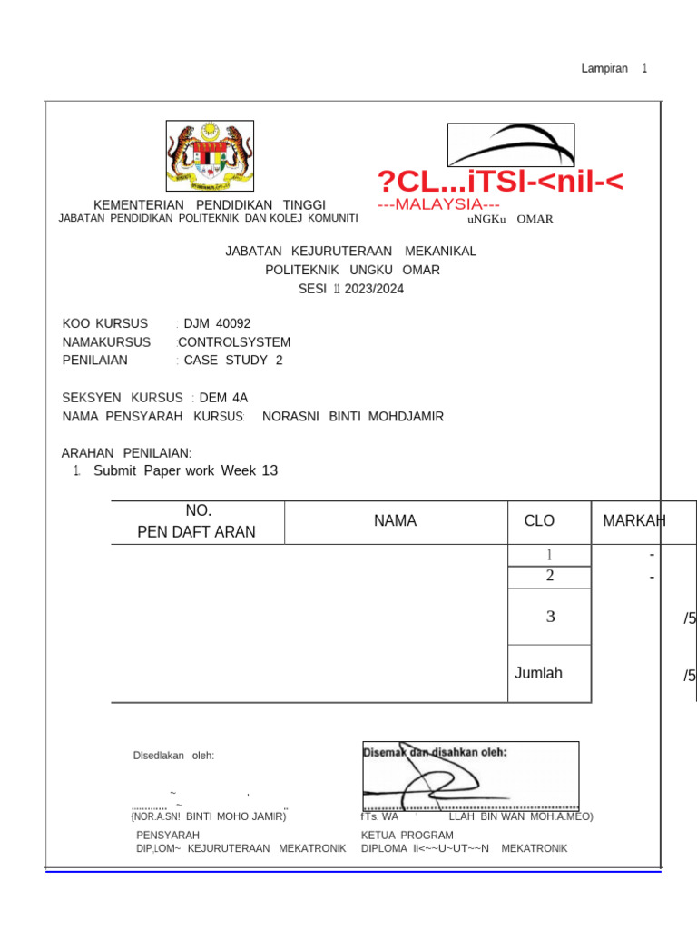 Case Study 2 Control System Pdf