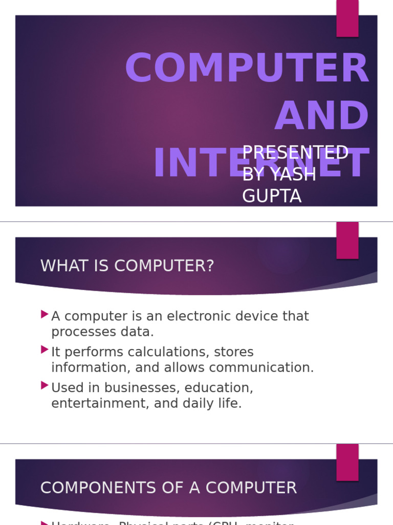 Presentation1 computer and internet | PDF